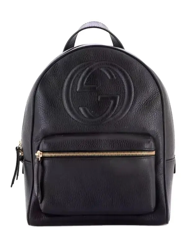 Gucci Soho Chain Leather Backpack - Black