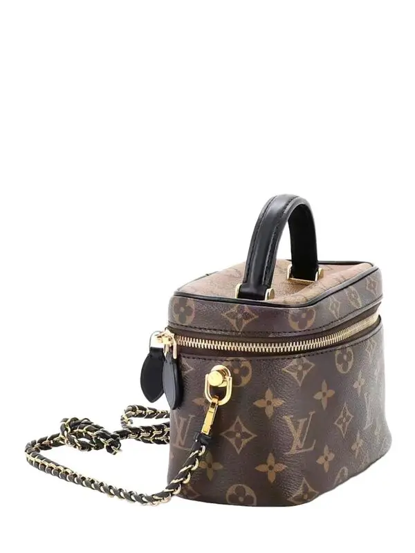 LOUIS VUITTON Vanity Handbag Reverse Monogram Canvas Pm Satchel - Brown