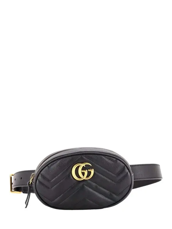Gucci Gg Marmont Matelassé Leather Belt Bag - Black
