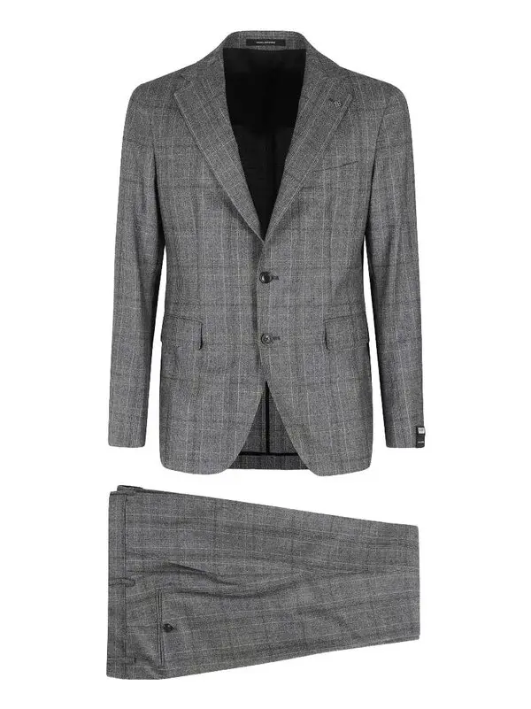 Tagliatore Check-pattern Single-breasted Suit - Grey