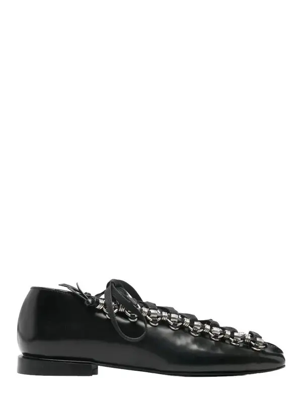 Toga Lace-up Leather Pumps - Black