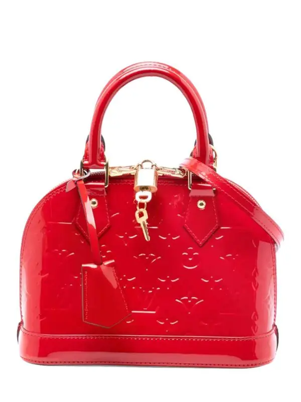 LOUIS VUITTON 2016 Monogram Vernis Alma Bb Satchel - Red
