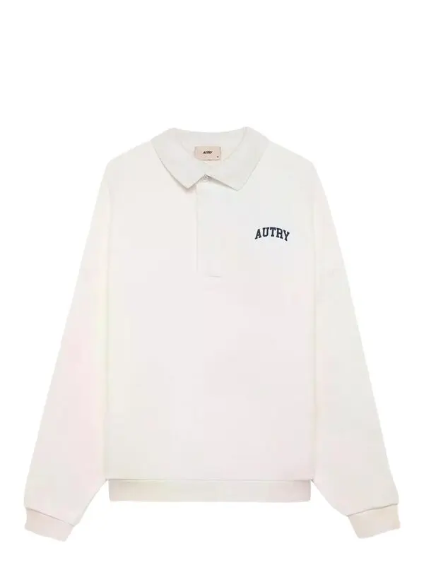 AUTRY Logo-detail Long-sleeve Polo Shirt - Neutrals