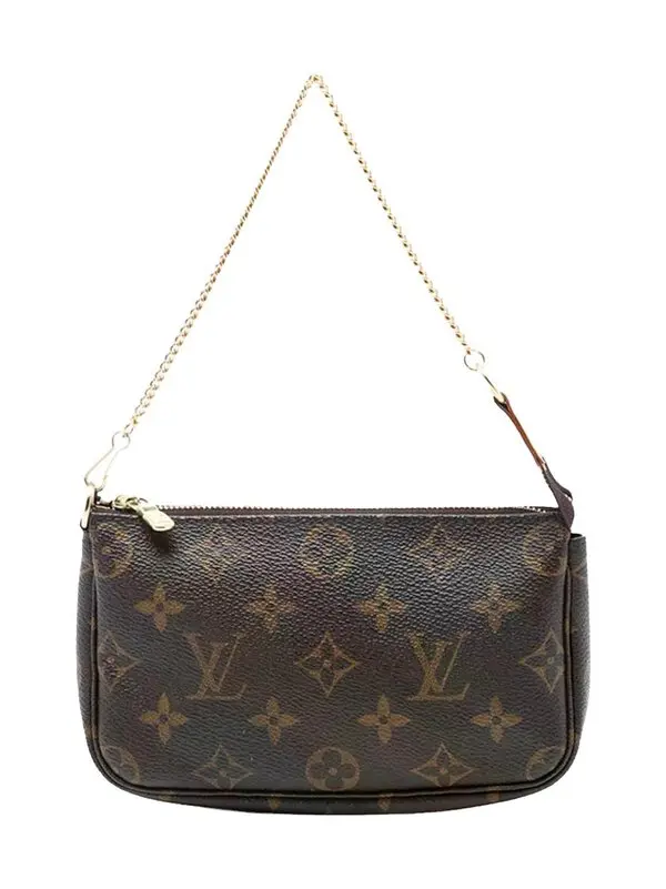 LOUIS VUITTON 2002 Monogram Mini Pochette Accessoires Handbag - Brown
