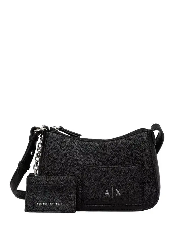 Armani Exchange Zip-up Cross Body Bag - Black