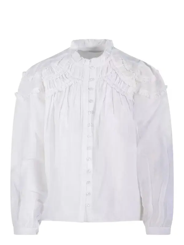 MARANT ETOILE Christa Ruffled Shirt - White