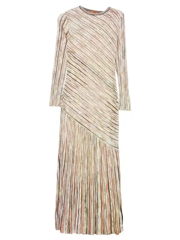 Missoni Long-sleeve Striped Maxi Dress - Neutrals