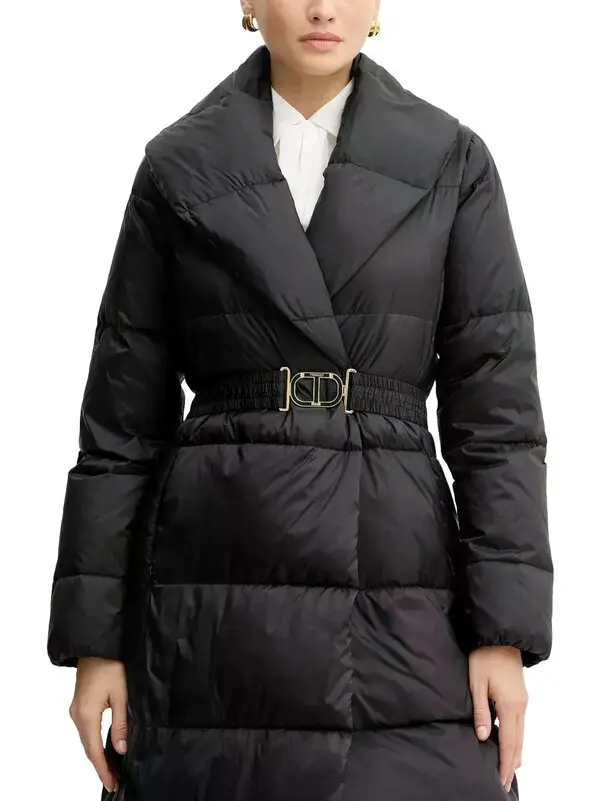 TWINSET Belted Padded Coat - Black