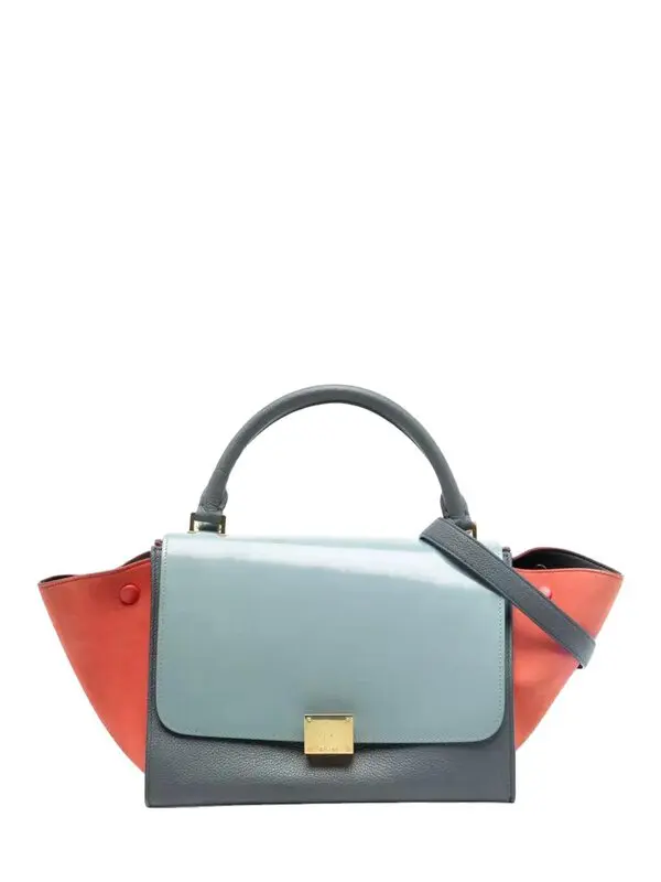 Celine 2017 Small Tricolor Trapeze Satchel - Grey