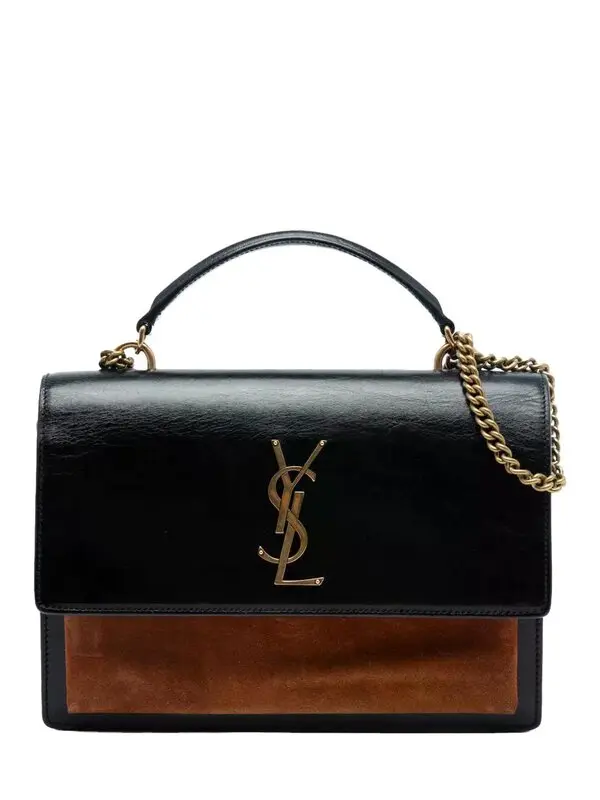 Saint Laurent 2021 Large Monogram Sunset Top Handle Bag - Black
