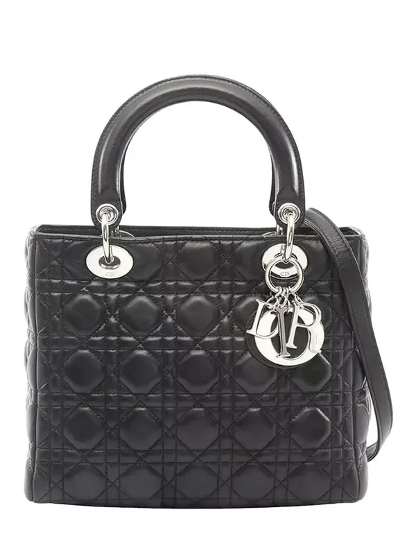 Dior Cannage Lady Satchel - Black