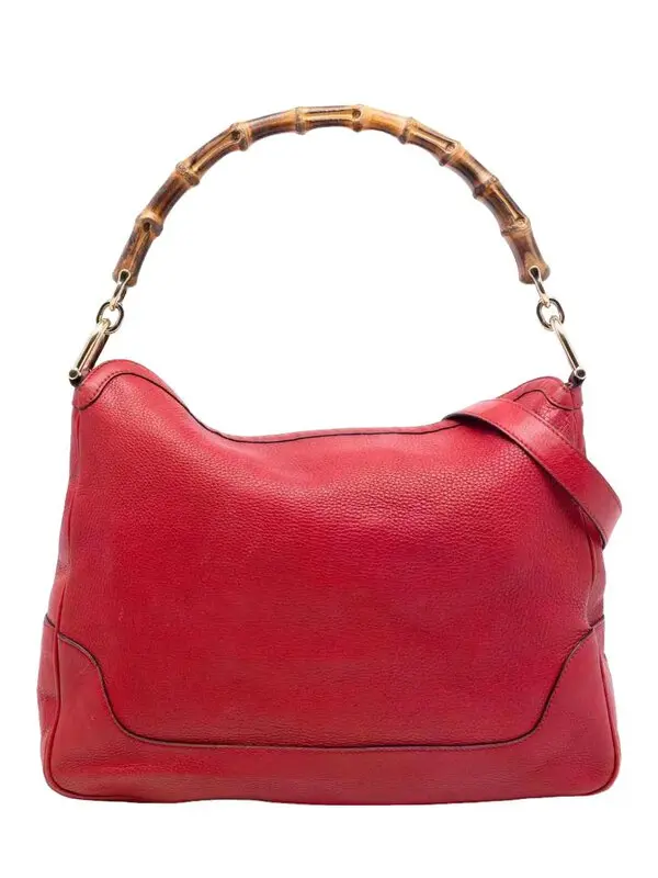 Gucci Calfskin Bamboo Diana Satchel - Red
