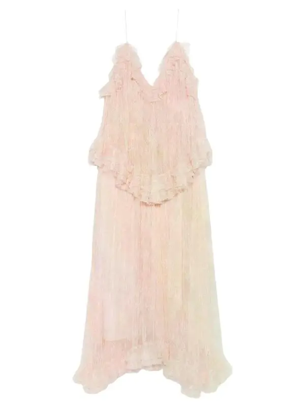 Alberta Ferretti Lace Midi Dress - Pink