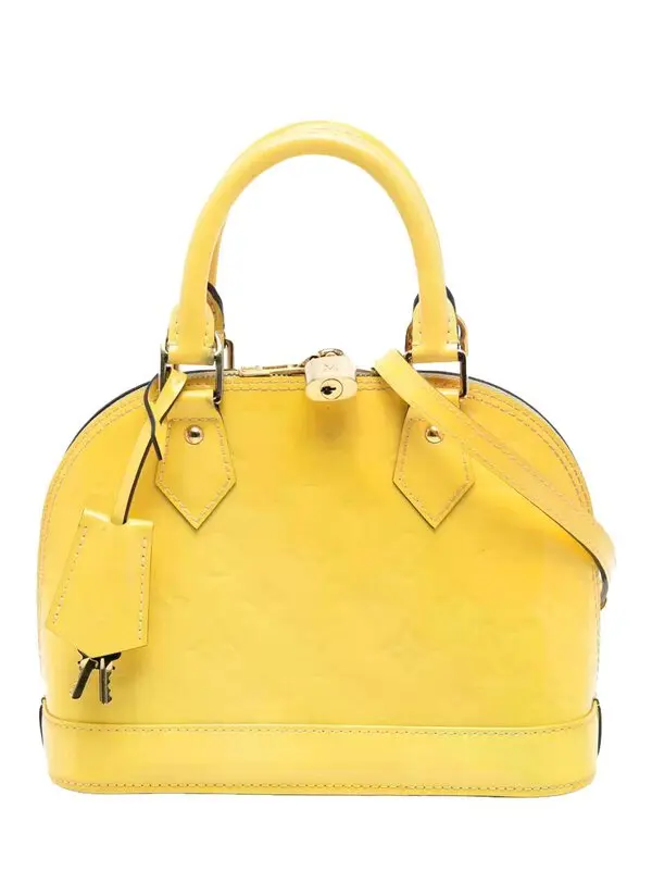 LOUIS VUITTON 2014 Monogram Vernis Alma Bb Satchel - Yellow