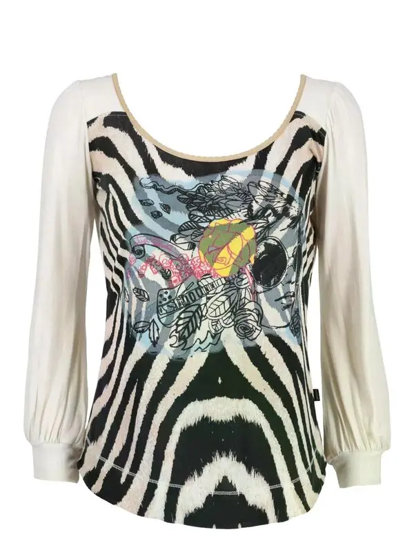 Just Cavalli Zebra-print T-shirt - White