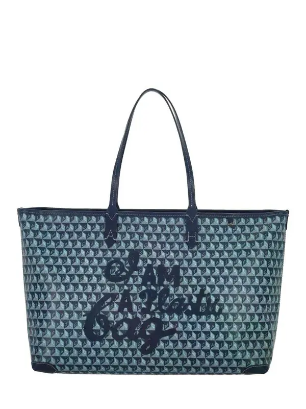 ANYA HINDMARCH Printed Handle Shoulder Bag - Blue