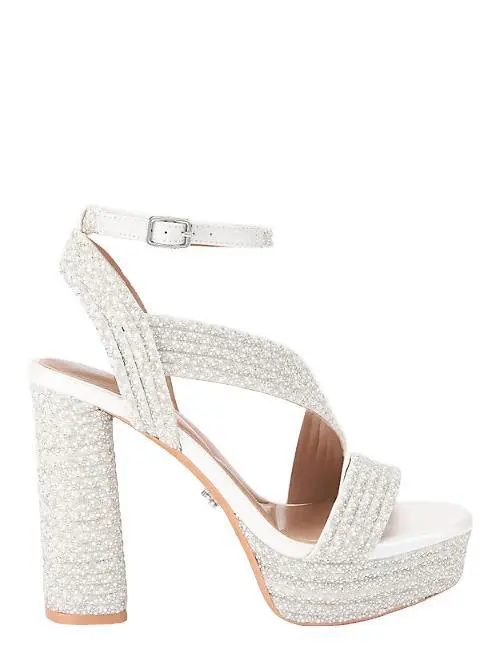 Carvela Gala Jewel-embellished Platform Heeled Sandals - White