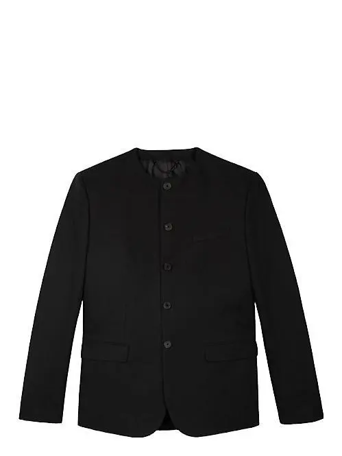 The Kooples Regular-fit Cotton And Linen-blend Jacket - Black