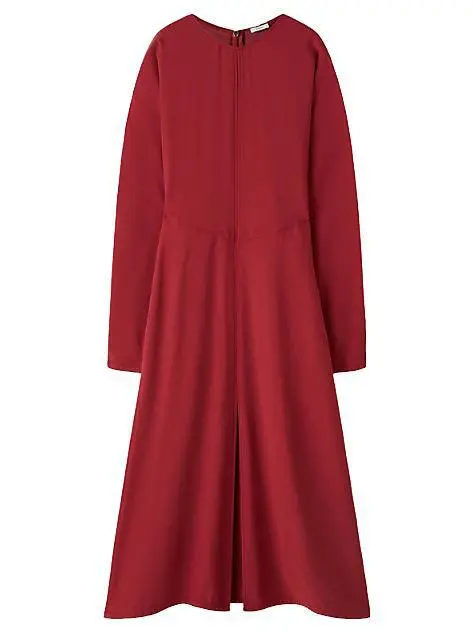 JOSEPH Long-sleeve Crepe Midi Dress - Mulberry