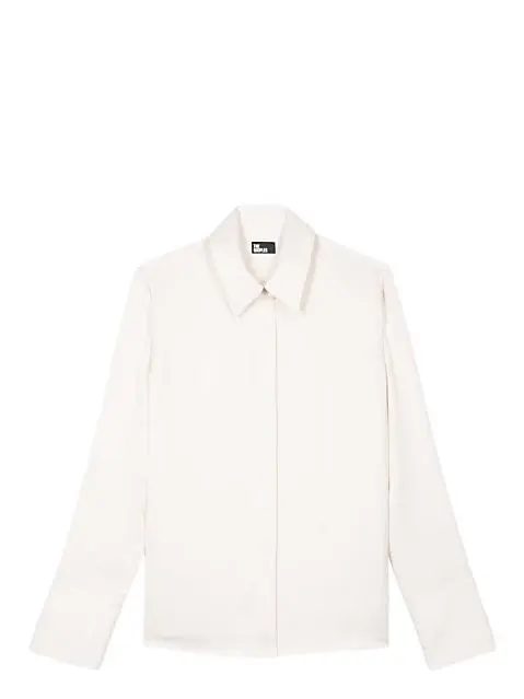 The Kooples Long-sleeved Satin Shirt - White