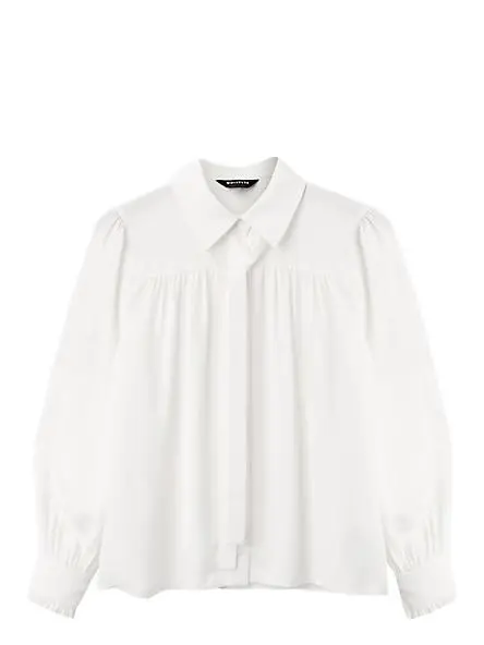Whistles Tie-detail Regular-fit Crepe Blouse - Cream