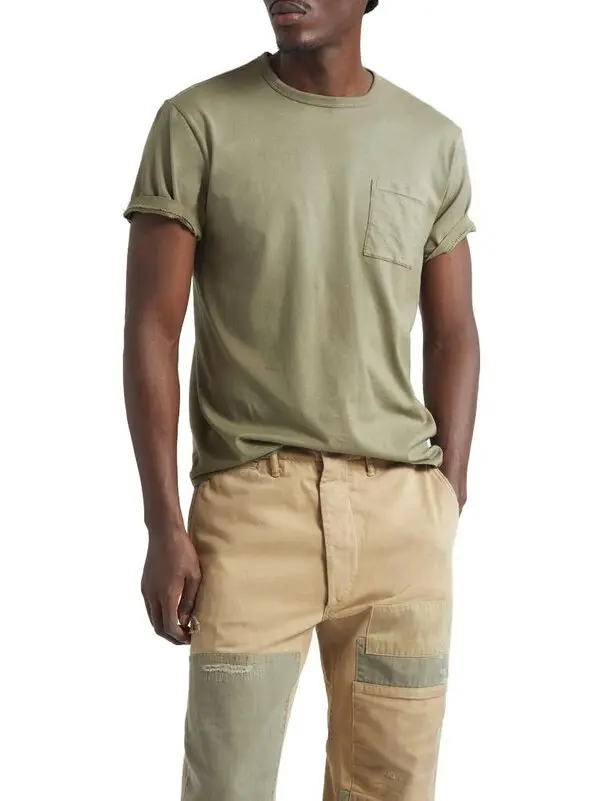Double Rl Garment Dye Pocket T-shirt - Valley Moss