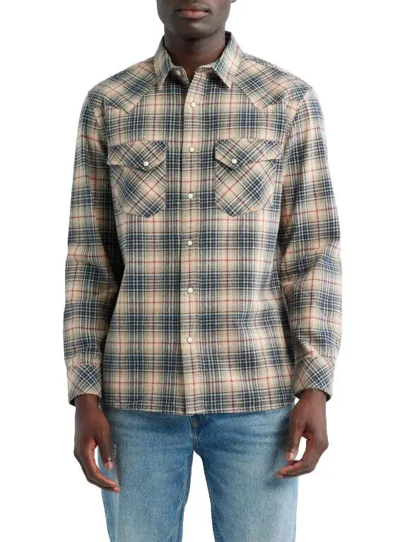 Pendleton Wyatt Plaid Cotton Snap-up Shirt - Natural Multi Plaid