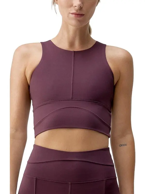 BORN LIVING YOGA Saori Medium Support Sport Top - Dark Cherry