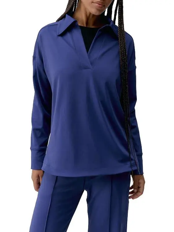 BORN LIVING YOGA Lua Polo Performance Sport Sweatshirt - Next Blue