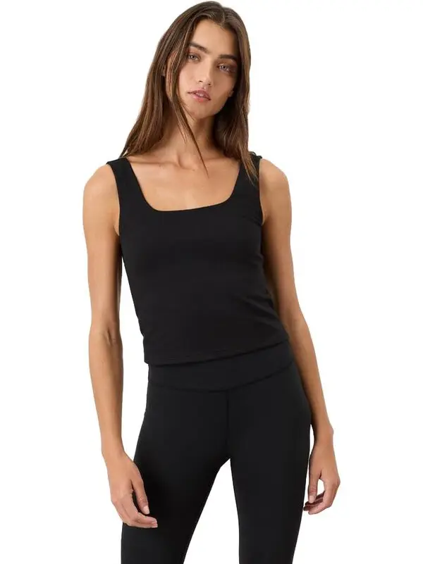 PACT Organic Cotton Square Neck Tank - Black
