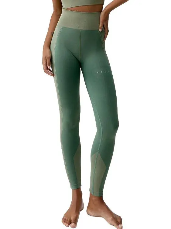 BORN LIVING YOGA Buddha Seamless High Rise Sport Legging - Deep Green/grain