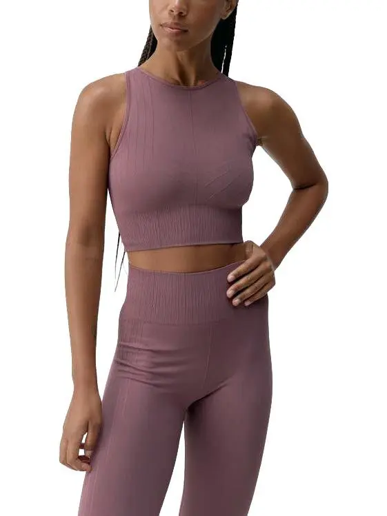 BORN LIVING YOGA Nawal Medium Support Seamless Sport Top - Deep Rose
