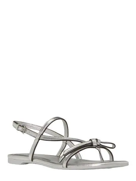 Kate Spade New York Loop Metallic Ankle Strap Sandal - Silver