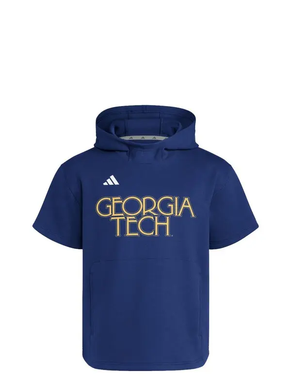 Adidas Georgia Tech Yellow Jackets Dugout Short Sleeve Hoodie - Team Navy / White / Ncaa-gat-716-1