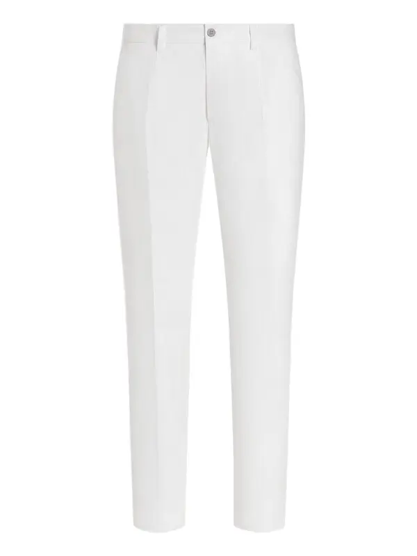 Dolce & Gabbana Regular Fit Linen Pants - White