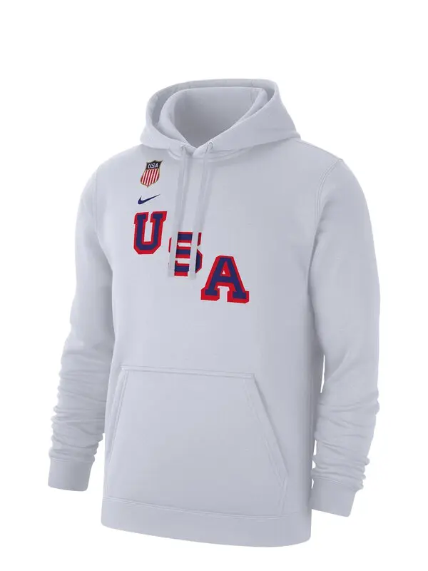 Nike Matthew Tkachuk "team Usa" Club Fleece Hockey Pullover Hoodie - White