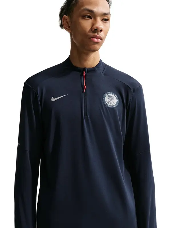 Nike United States Olympic Team Element Dri-fit 1/4-zip Top - Blue