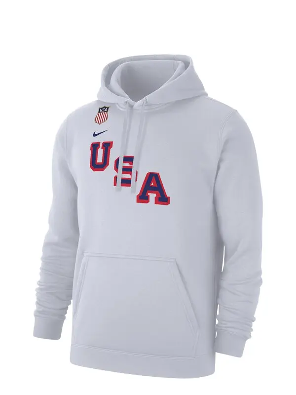 Nike Quinn Hughes Usa Club Fleece Hockey Pullover Hoodie - White