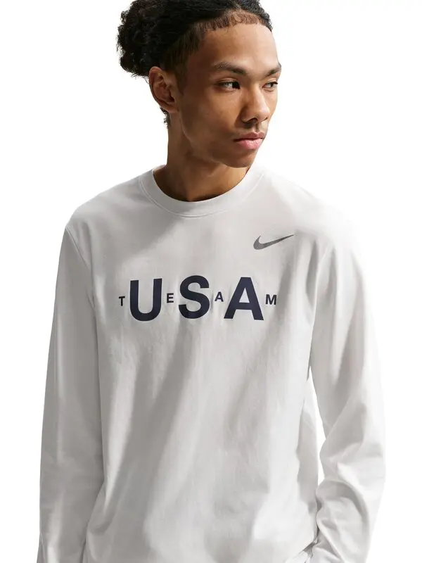Nike Team Usa Primary Dri-fit Long-sleeve Top - White
