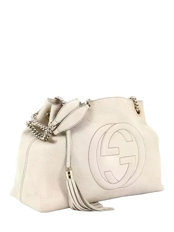 Gucci Soho Chain Strap Leather Medium Shoulder Bag - White