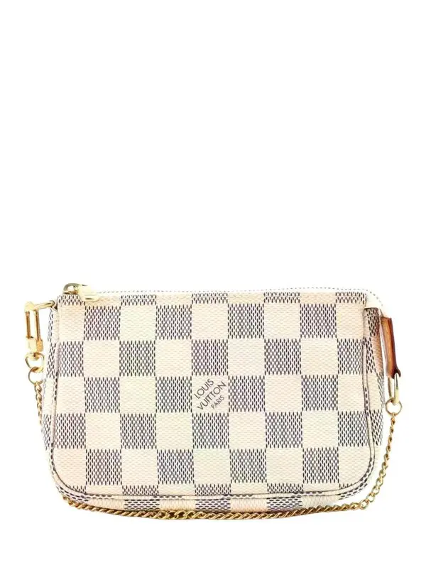 LOUIS VUITTON Pochette Accessoires Damier Mini Clutch - White