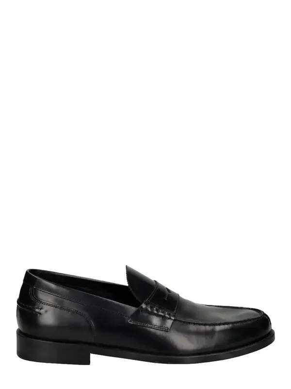 LOTTUSSE Penny Leather Loafers - Black