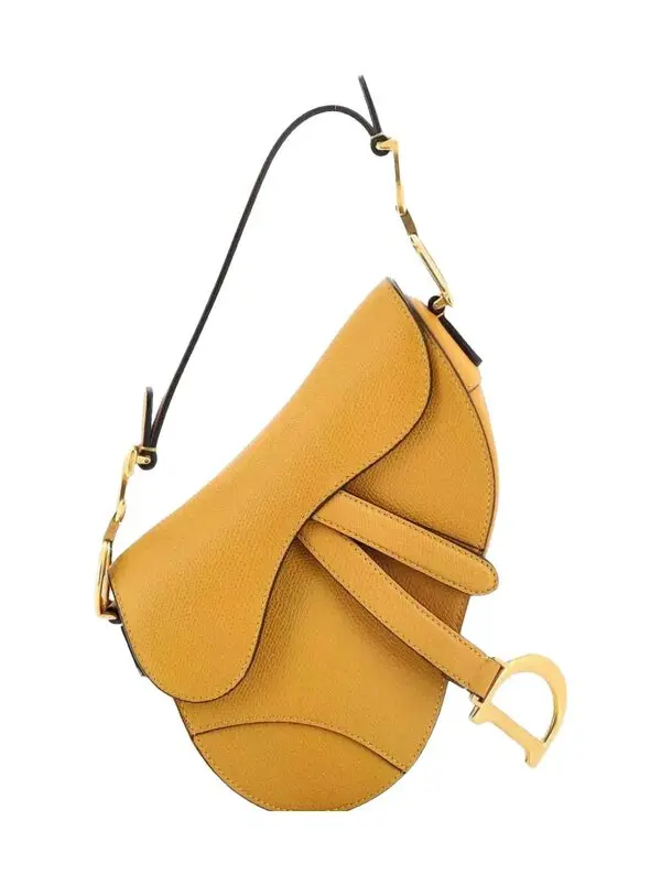 Dior Saddle Handbag Leather Mini Shoulder Bag - Yellow