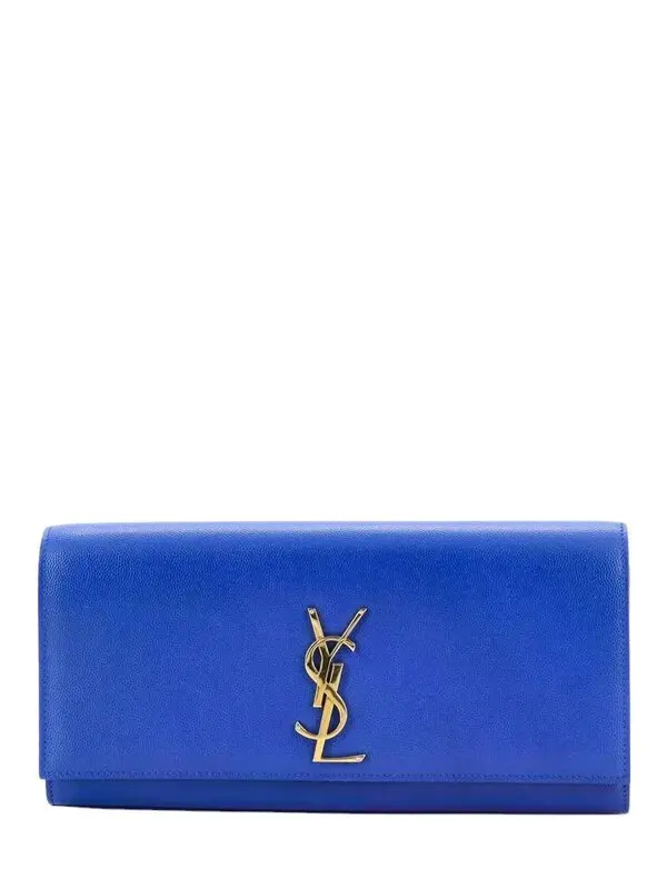 Saint Laurent Classic Monogram Long Clutch - Blue