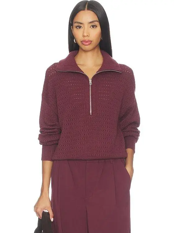Varley Darla Half Zip Knit Sweater - Sassafras