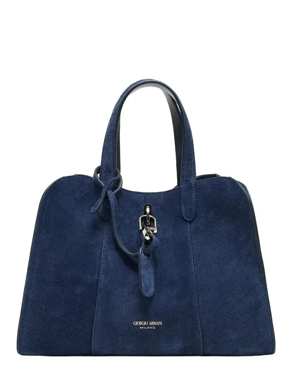 Giorgio Armani Small Suede Tote - Blue