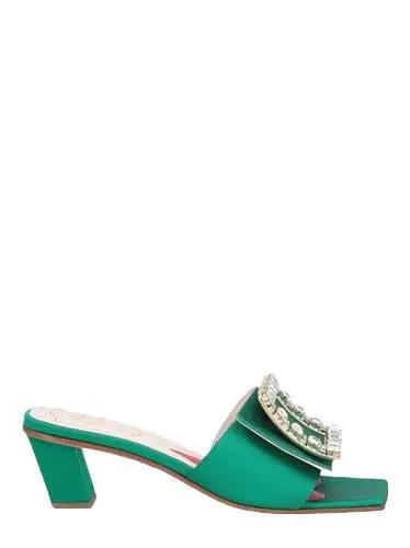 ROGER VIVIER Textile Fiber Sandals - Green