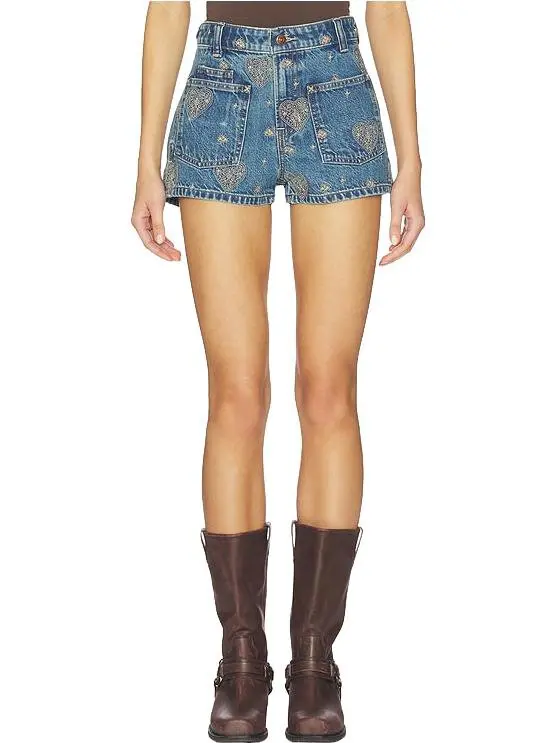 Free People We The Free Bettie Embroidered Short - Be Mine