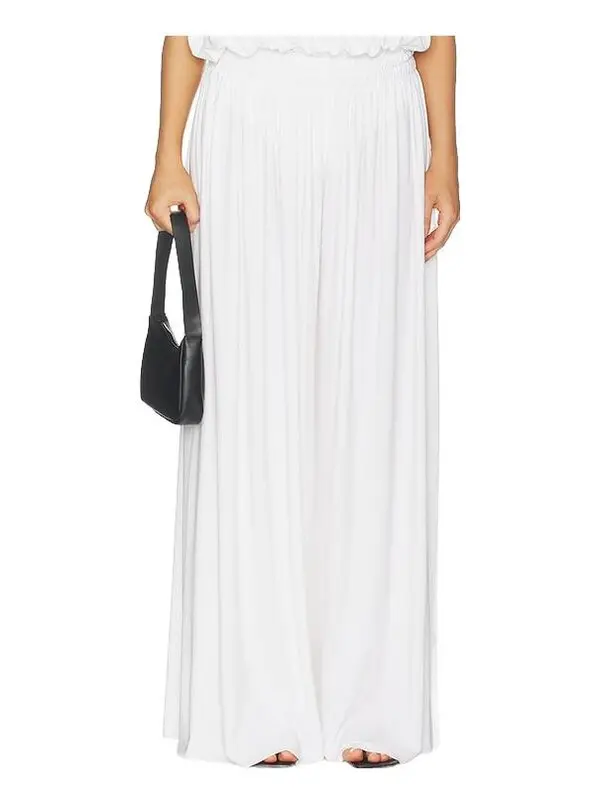 Norma Kamali Wide Leg Peasant Pant - Snow White