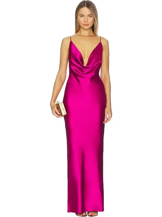 NOOKIE Valerie Drape Gown - Magenta